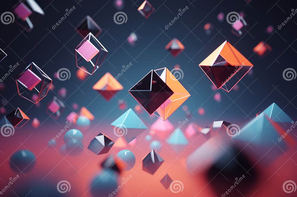 A 3D Animation of Geometric Shapes Dancing in Sync Stock Illustration ...