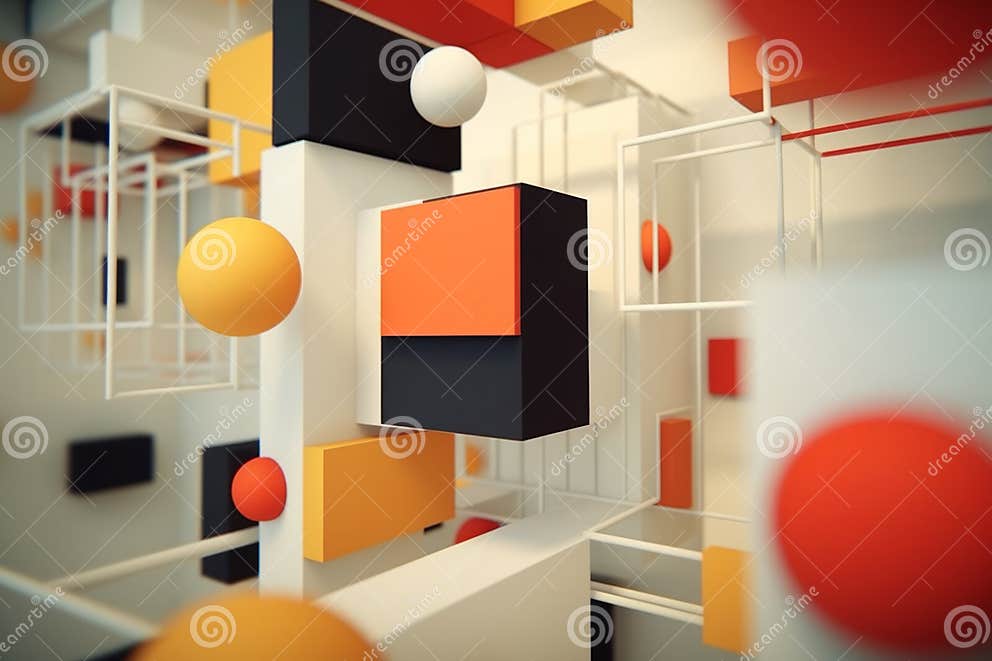 A 3D Animation of Geometric Shapes Merging and Separating Stock ...