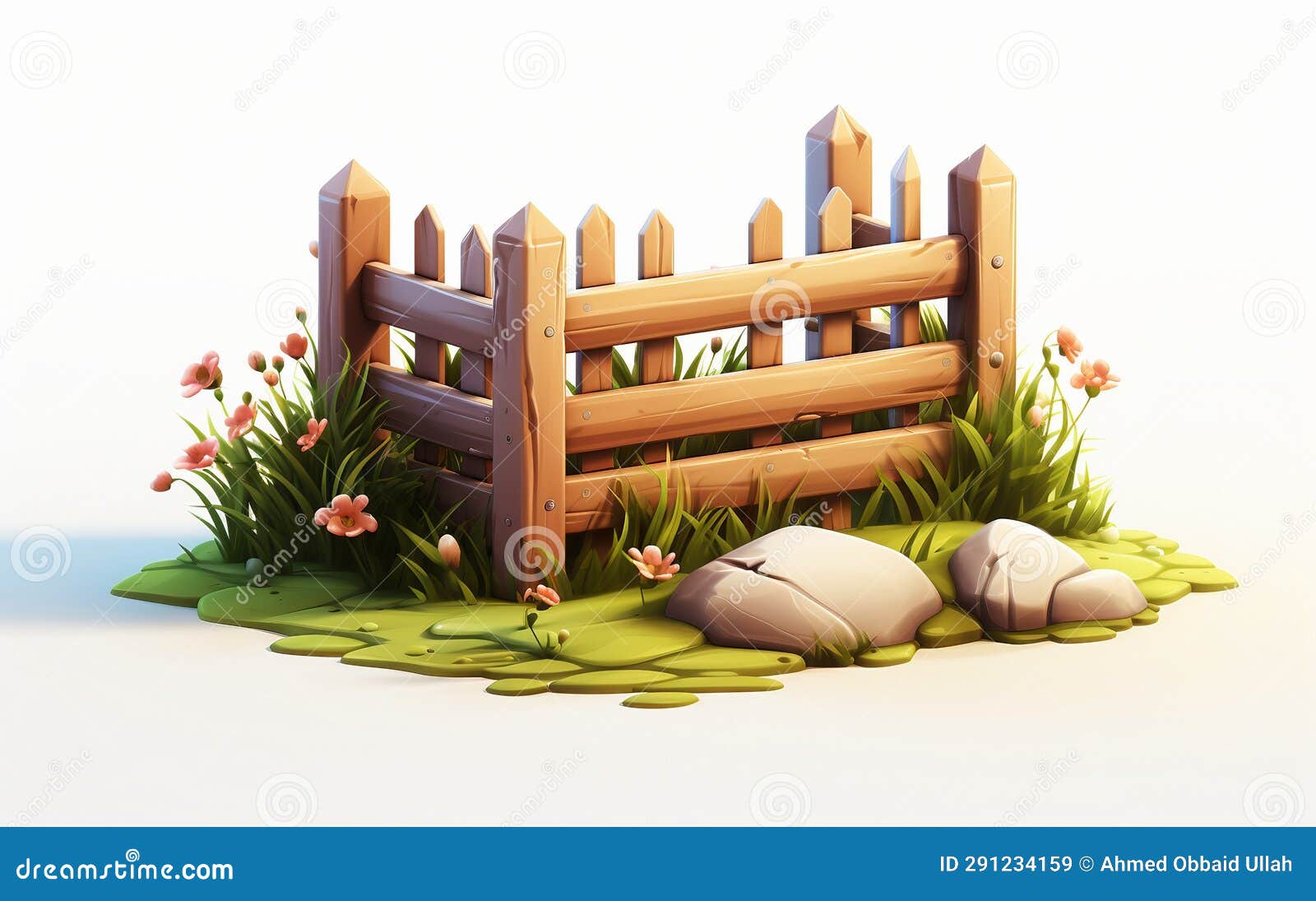 3D Animation of Ground Surrounded by a Fence. Generative by Ai Stock ...