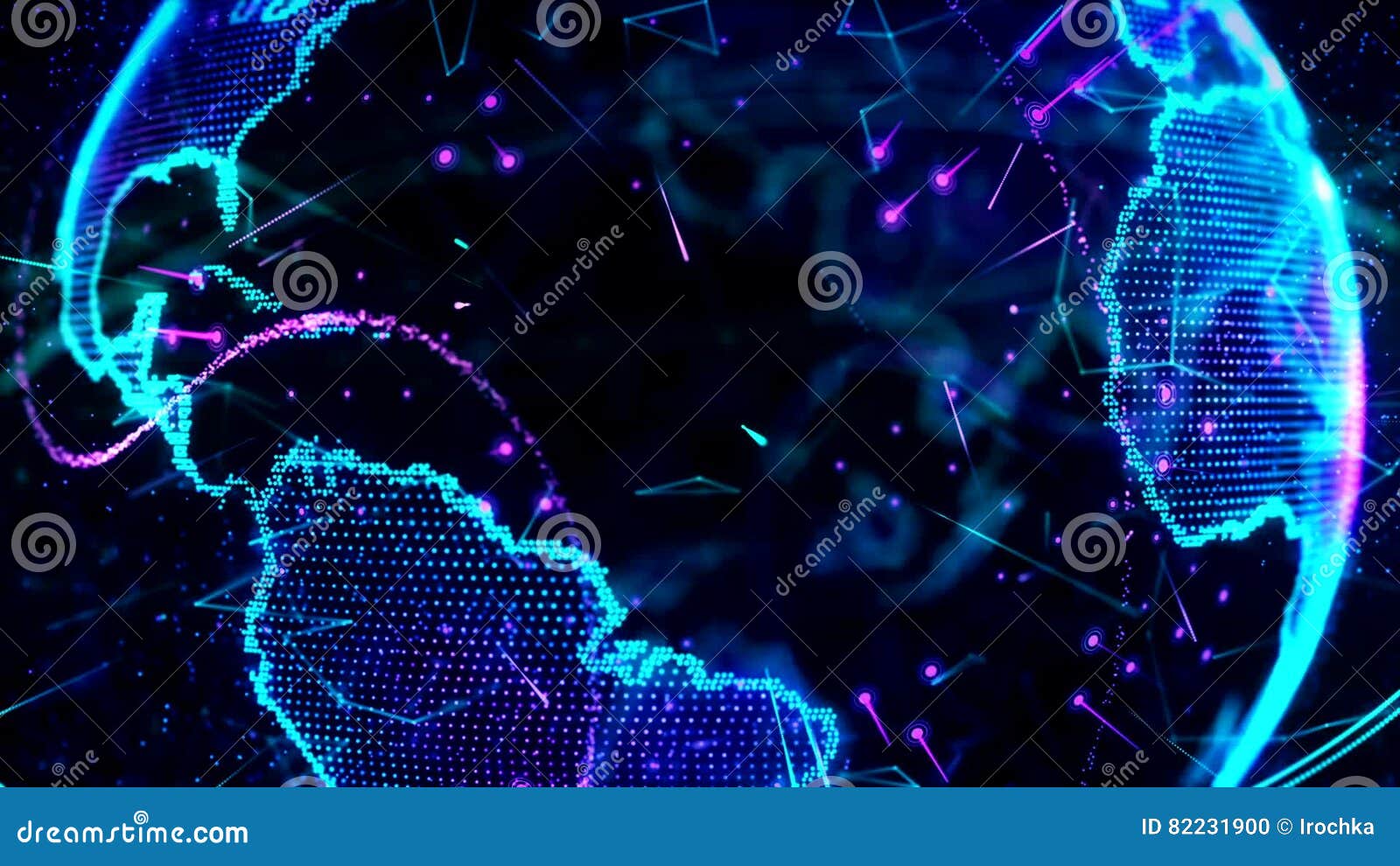 3d Animation of a Growing Network Across the World - Blue Version Stock ...