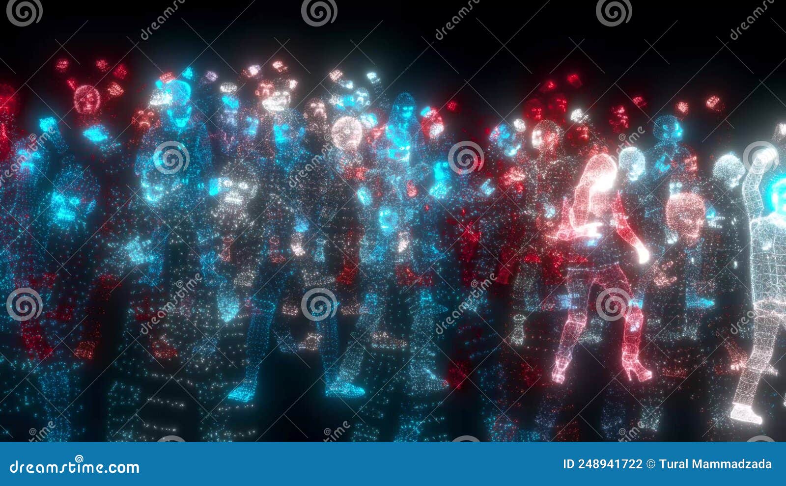 Happy Digital Crowd in Metaverse Stock Footage - Video of internet ...