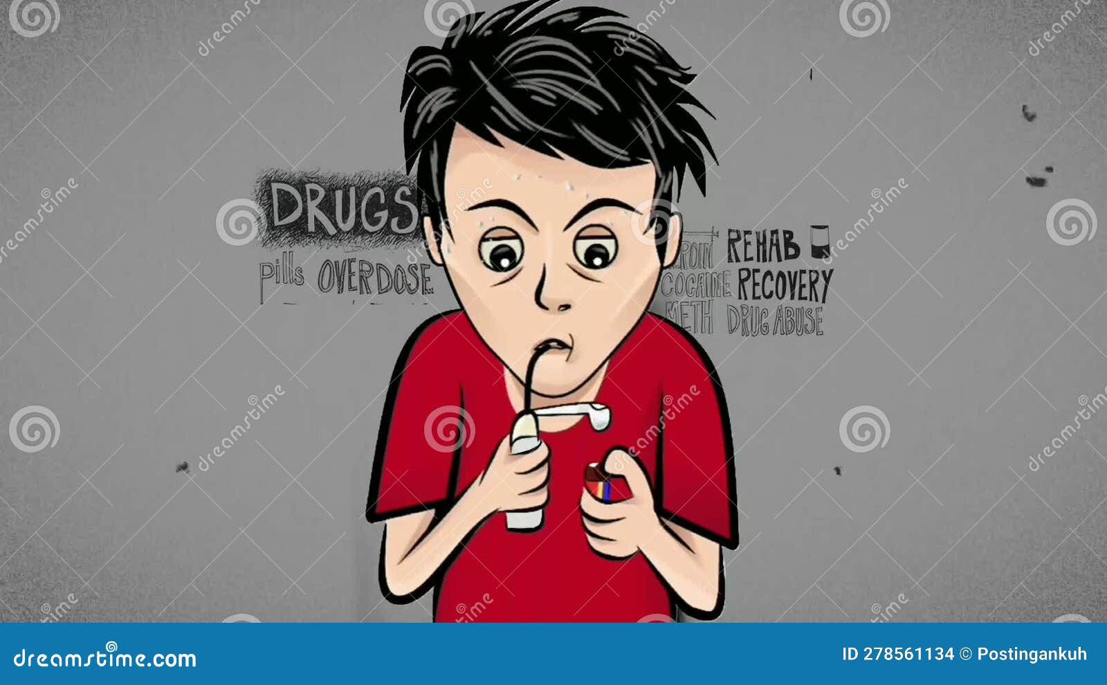 2d Animation Human Drugs Abuse Methampetamine Stock Footage - Video of ...