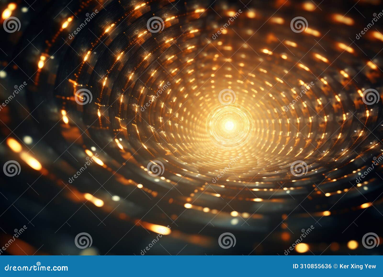 A 3D Animation of a Hypnotic Spiral of Lights and Shapes Stock ...