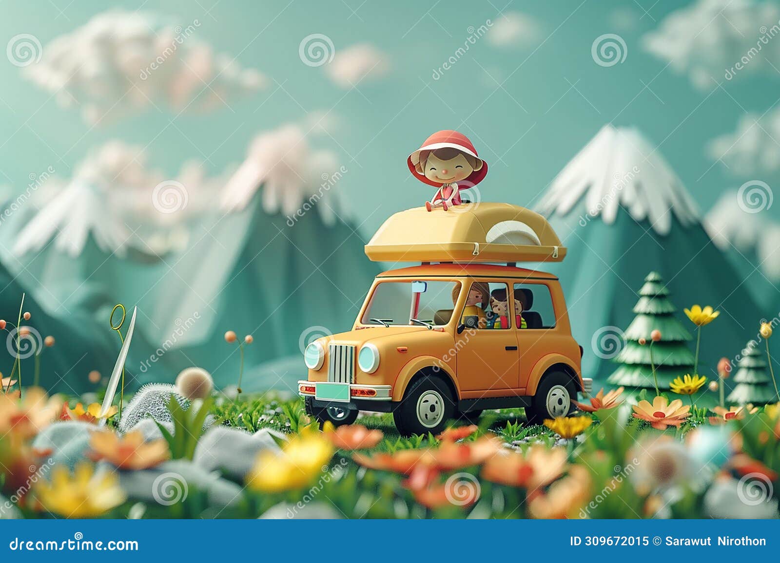 3D Animation Joyful Spring Camping Adventure with Children Stock ... 3D Animation Joyful Spring Camping Adventure with Children Stock ...