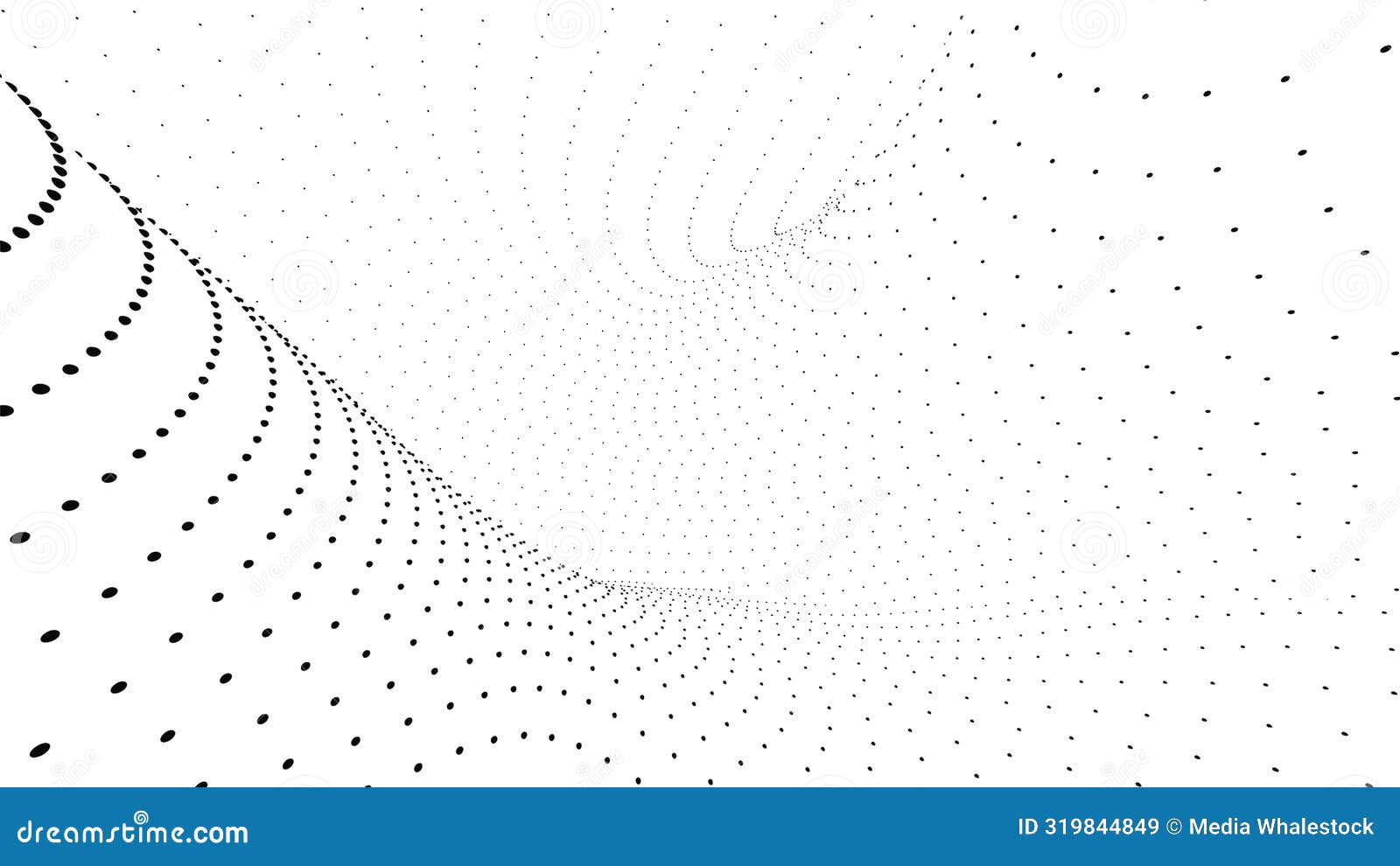 3D Animation with Moving Dots in Bends of Space. Design. White 3D Space ...