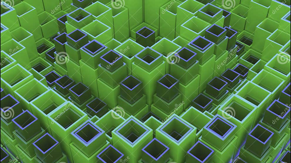 3D Animation of Moving Square Columns. Design. Square Pillars Move ...