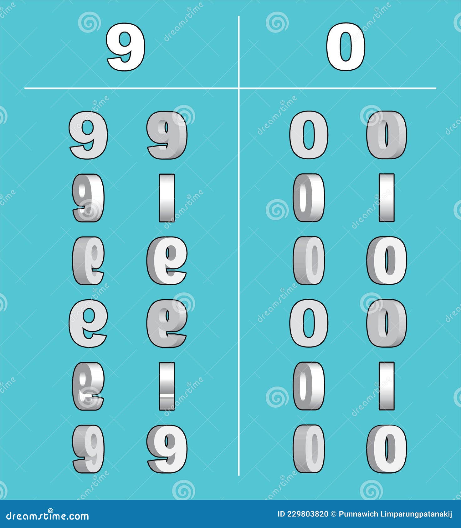 3D Animation Number Rotation 9 0 Stock Vector - Illustration of type ...