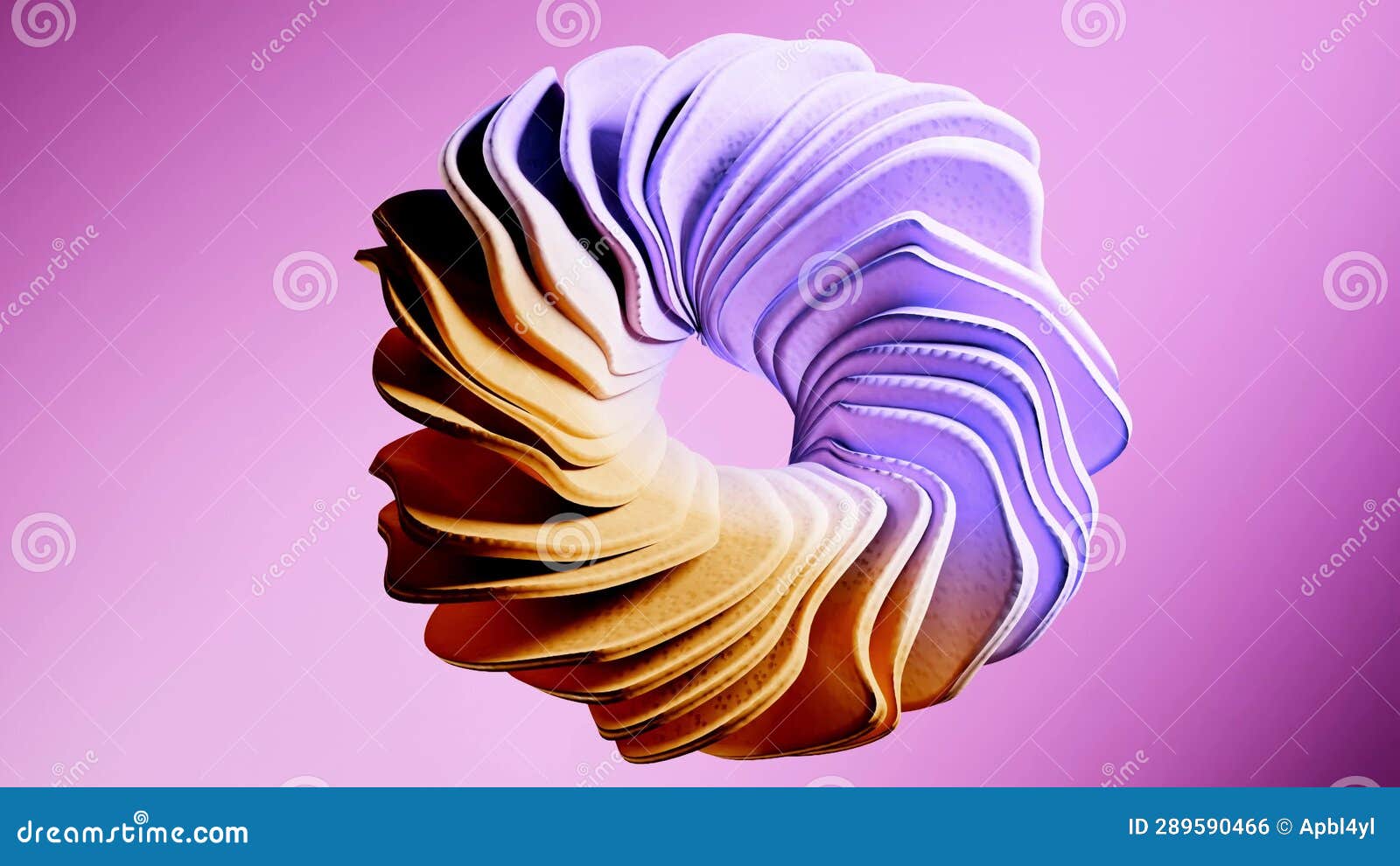 3d Animation Render of Abstract Ring Rotating. Smooth Hypnotic Pattern ...