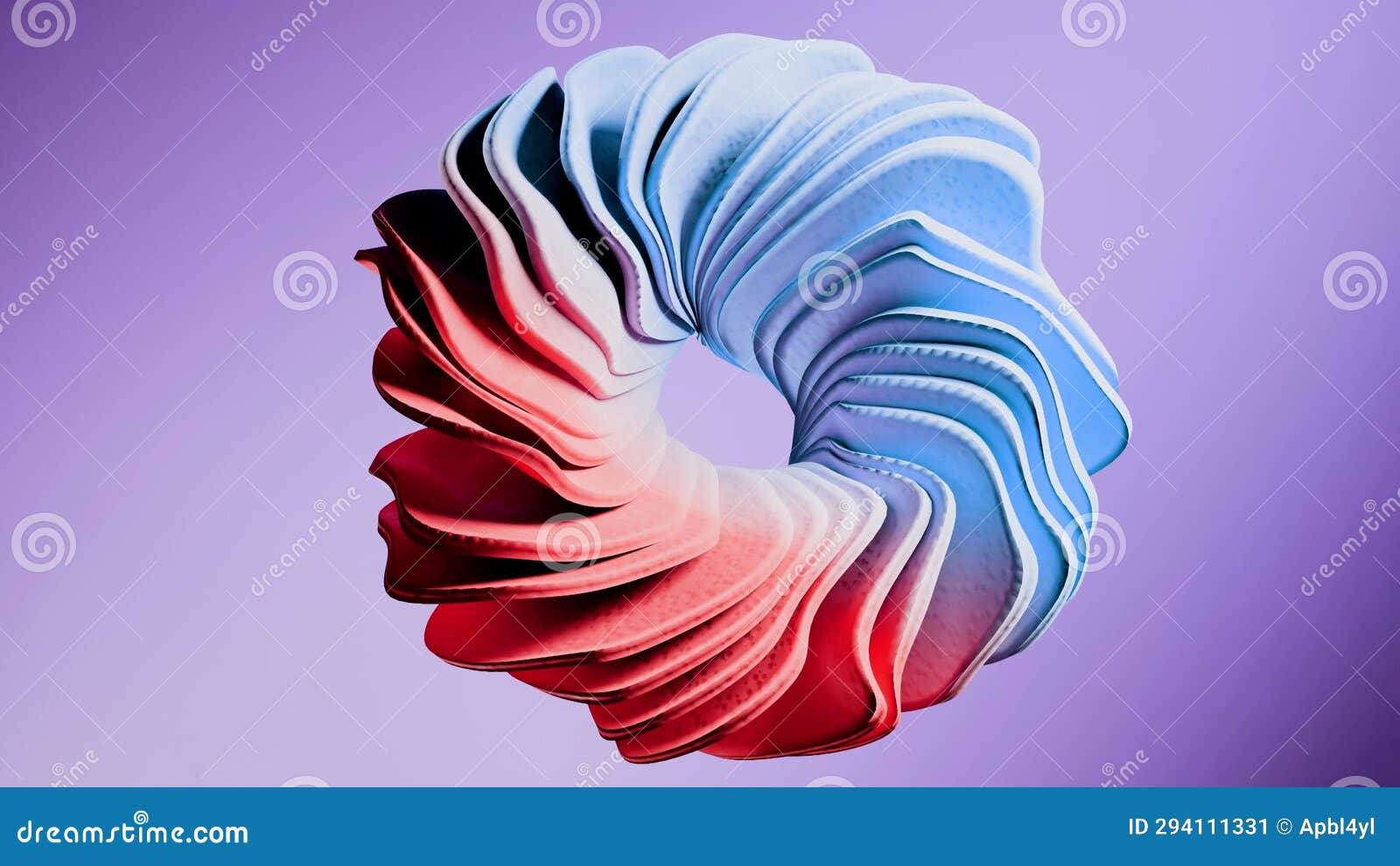 3d Animation Render of Abstract Ring Rotating. Smooth Hypnotic Pattern ...