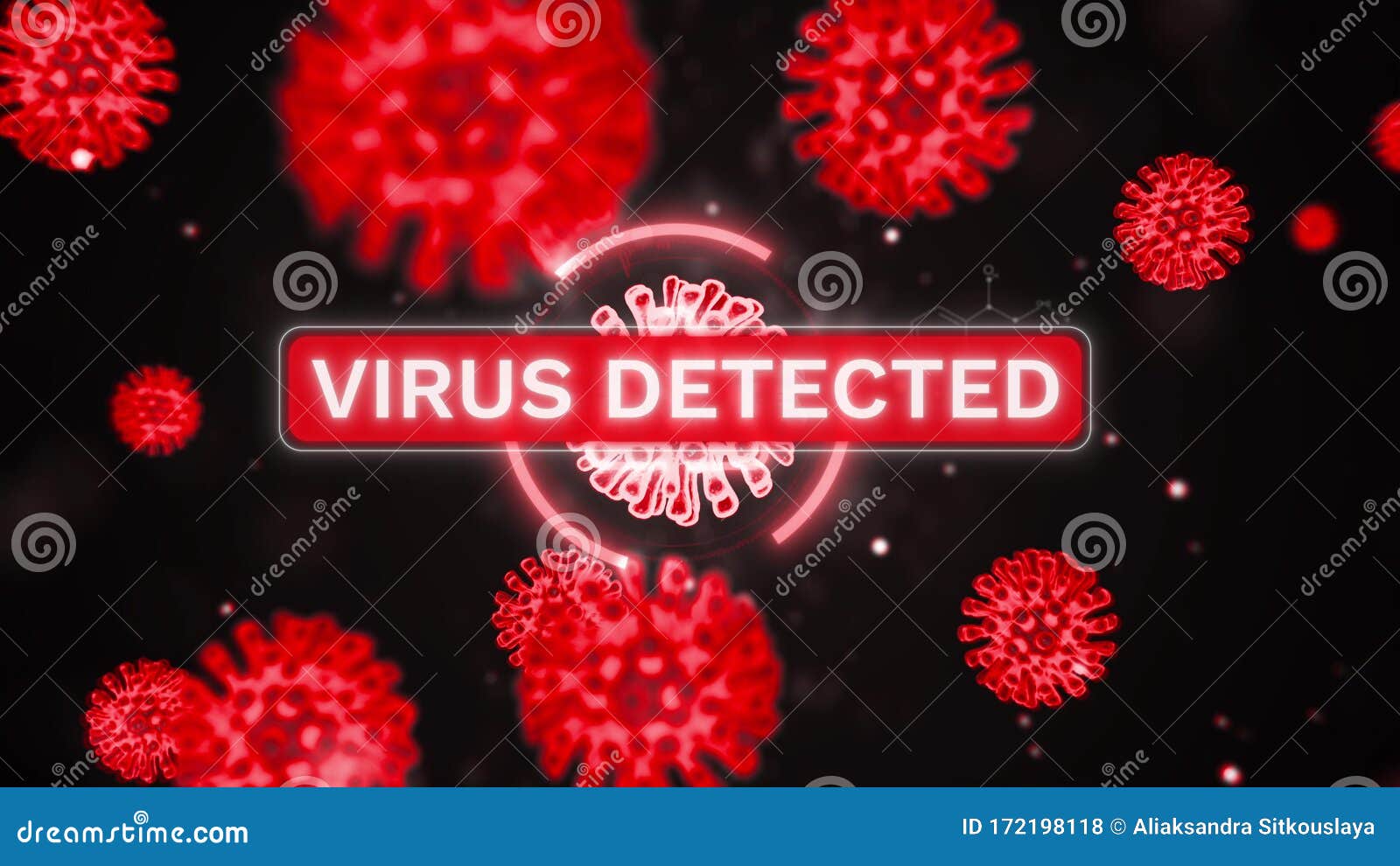 3D Animation Rendering of a Coronavirus. Pathogen Outbreak of Bacteria ...