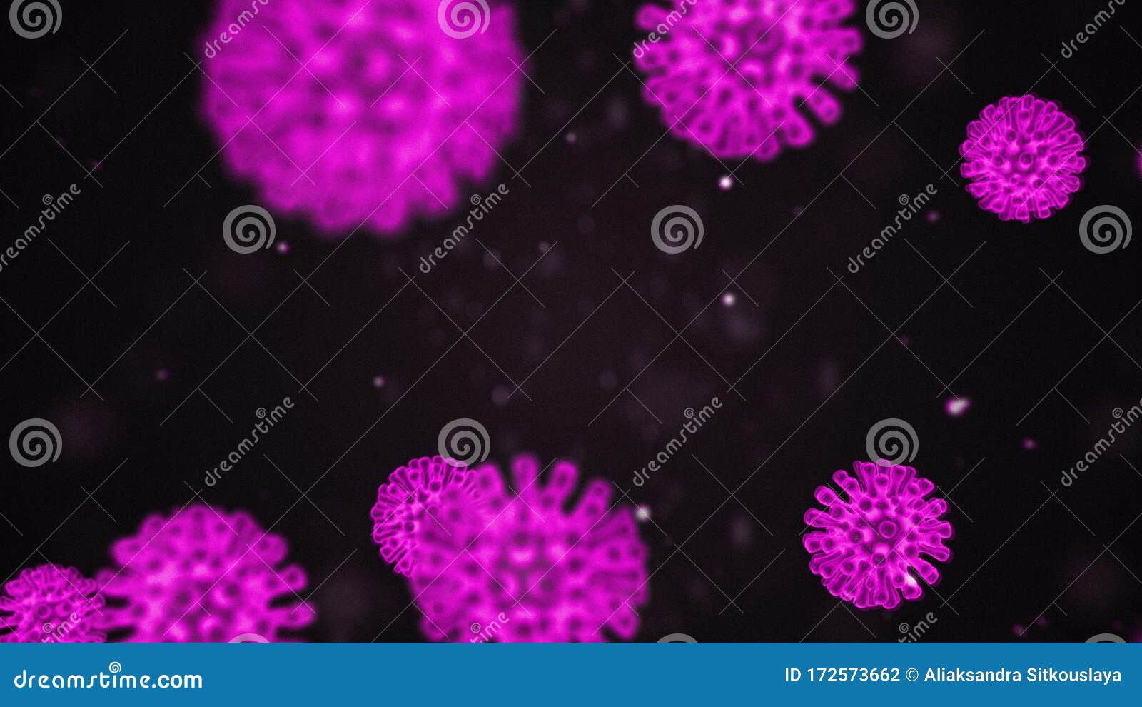 3D Animation Rendering of a Coronavirus. Pathogen Outbreak of Bacteria ...