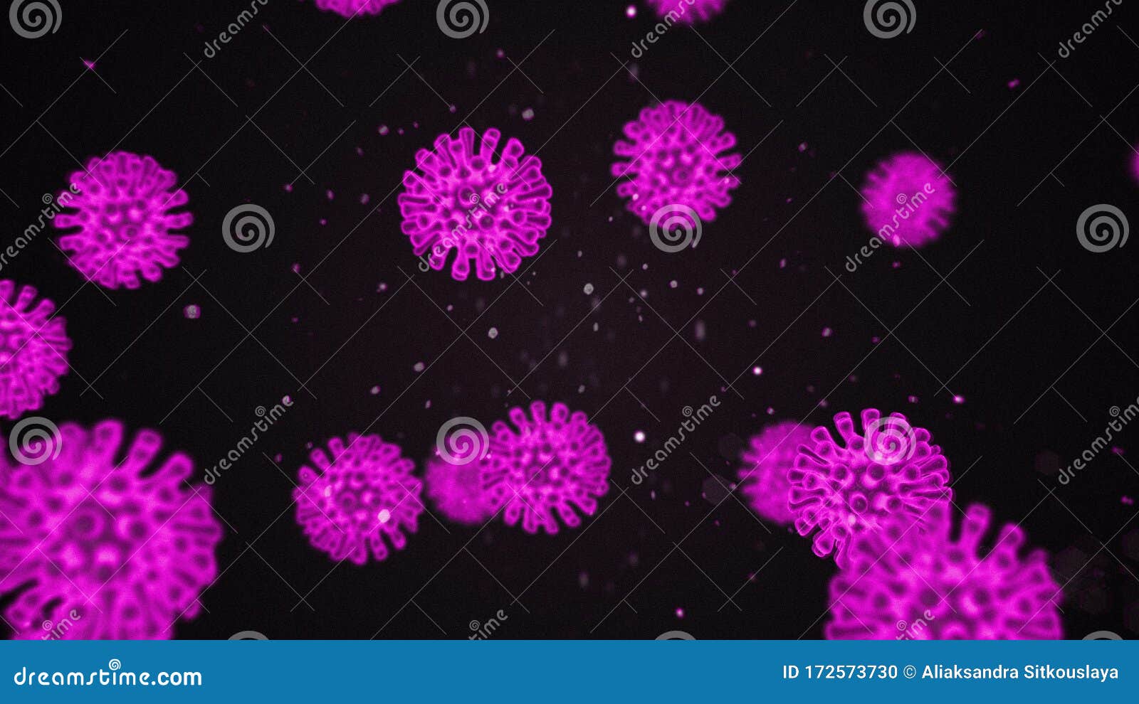 3D Animation Rendering of a Coronavirus. Pathogen Outbreak of Bacteria ...