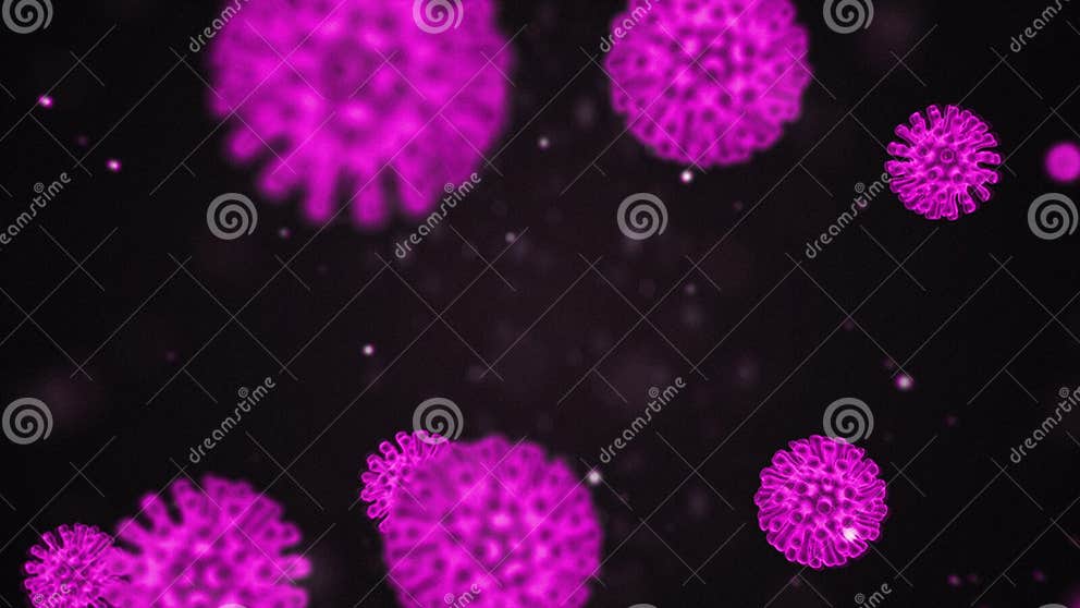 3D Animation Rendering of a Coronavirus. Pathogen Outbreak of Bacteria ...