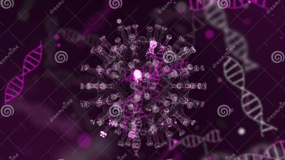 3D Animation Rendering of a Coronavirus. Pathogen Outbreak of Bacteria ...