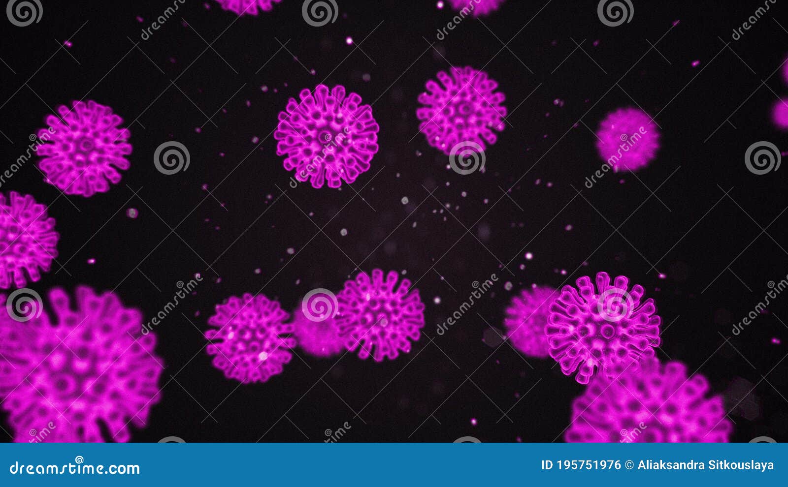 3D Animation Rendering of a Coronavirus. Pathogen Outbreak of Bacteria ...