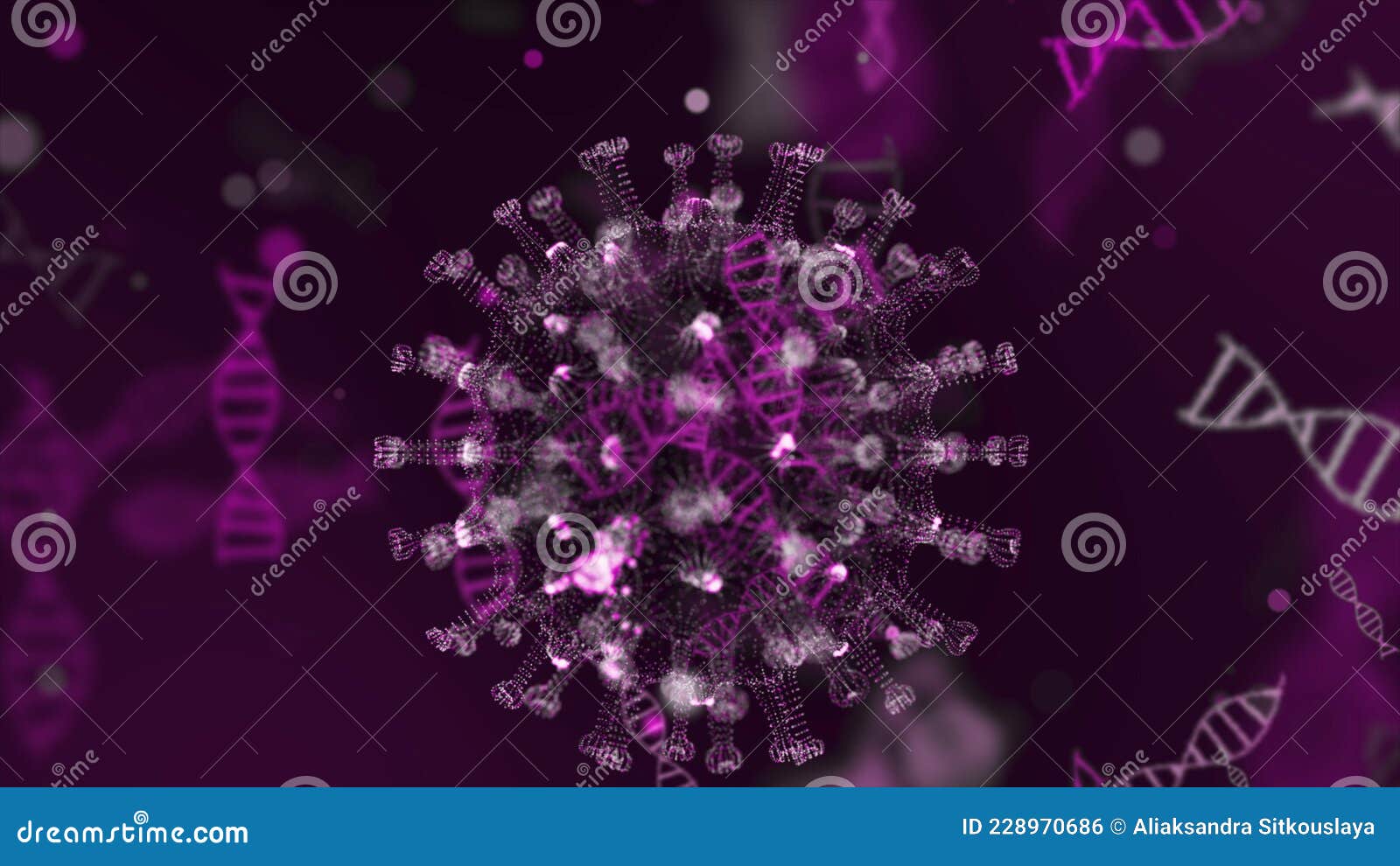 3D Animation Rendering of a Coronavirus. Pathogen Outbreak of Bacteria ...