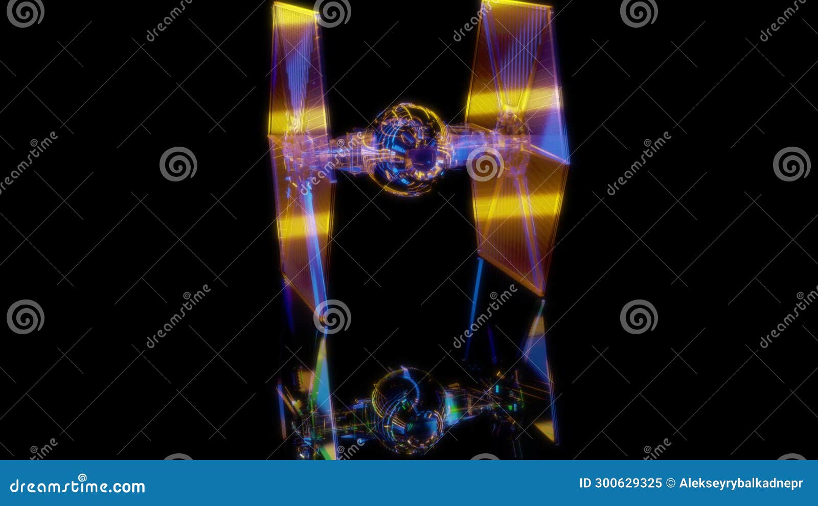 3D Animation Rendering, Spaceship Model on a Black Background Stock ...