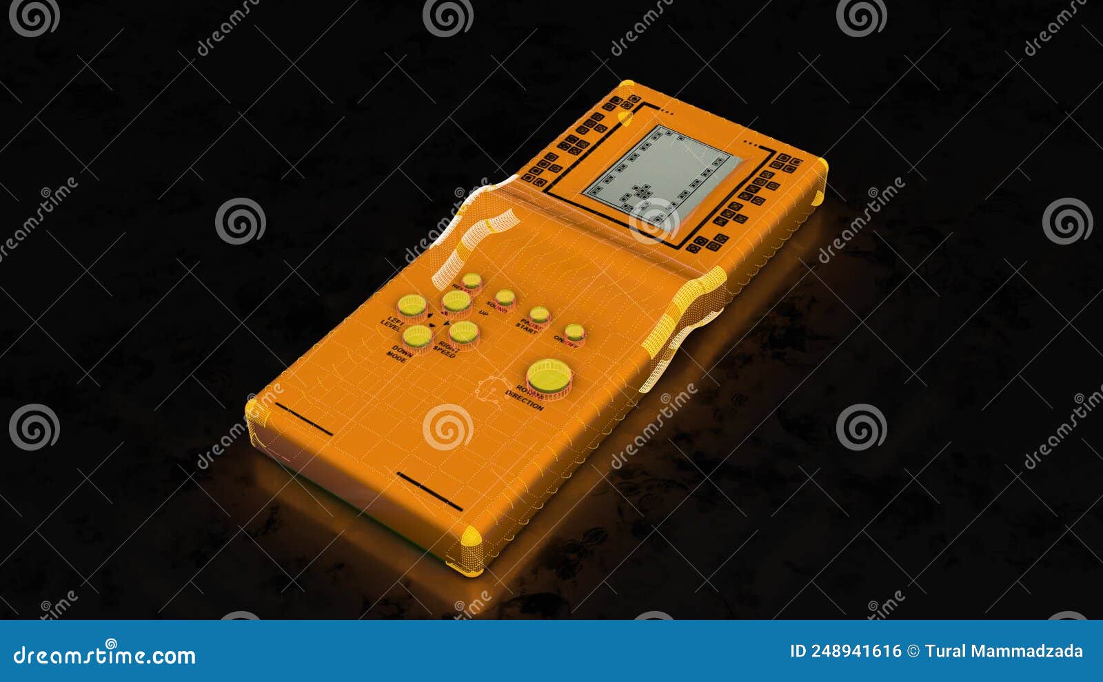 Retro Brick Game Console stock footage. Video of eighties - 248941616