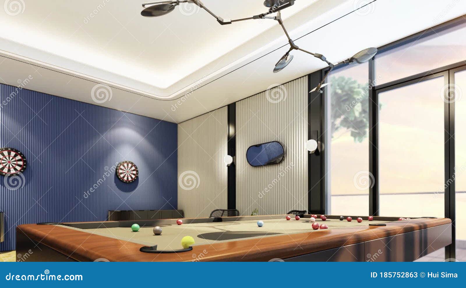 3d Animation Rolling Balls on Pool Table in Billiard Room Stock Video ...