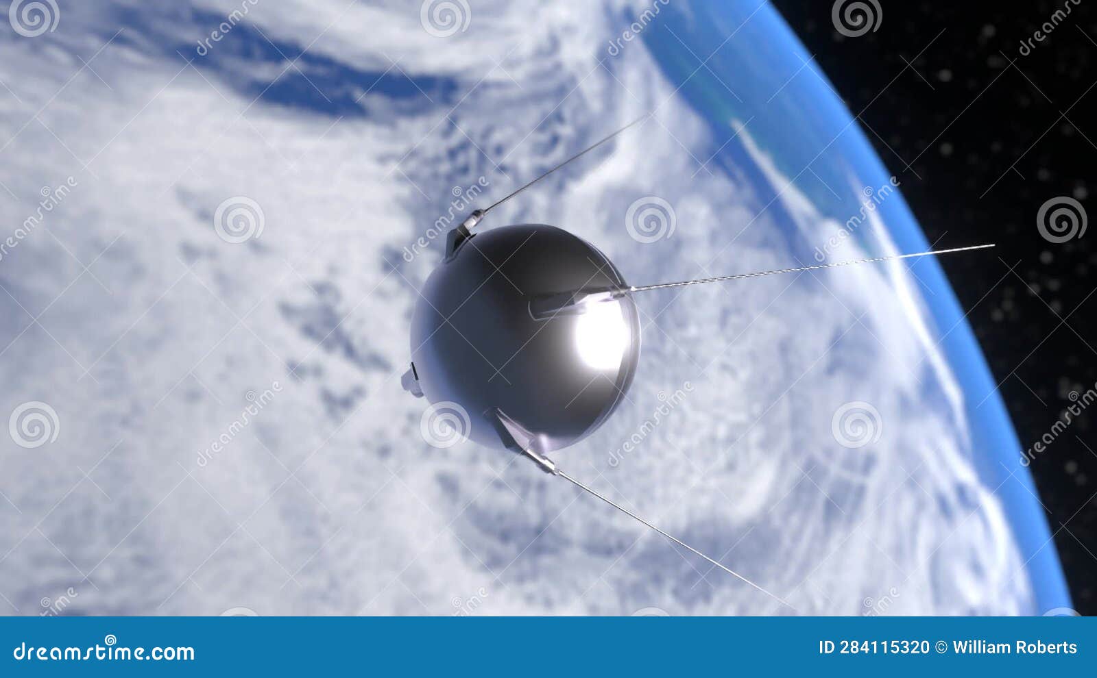 A 3D animation of Sputnik stock footage. Video of satellite - 284115320
