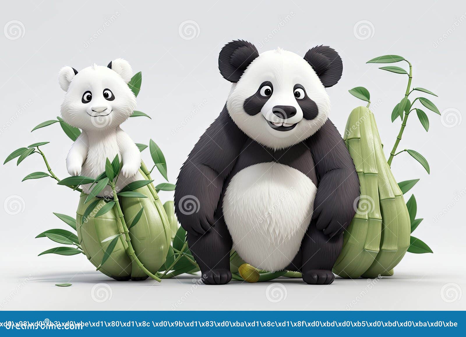 3D Animation Style Bamboo Forest Panda. Ai Generative Stock ...