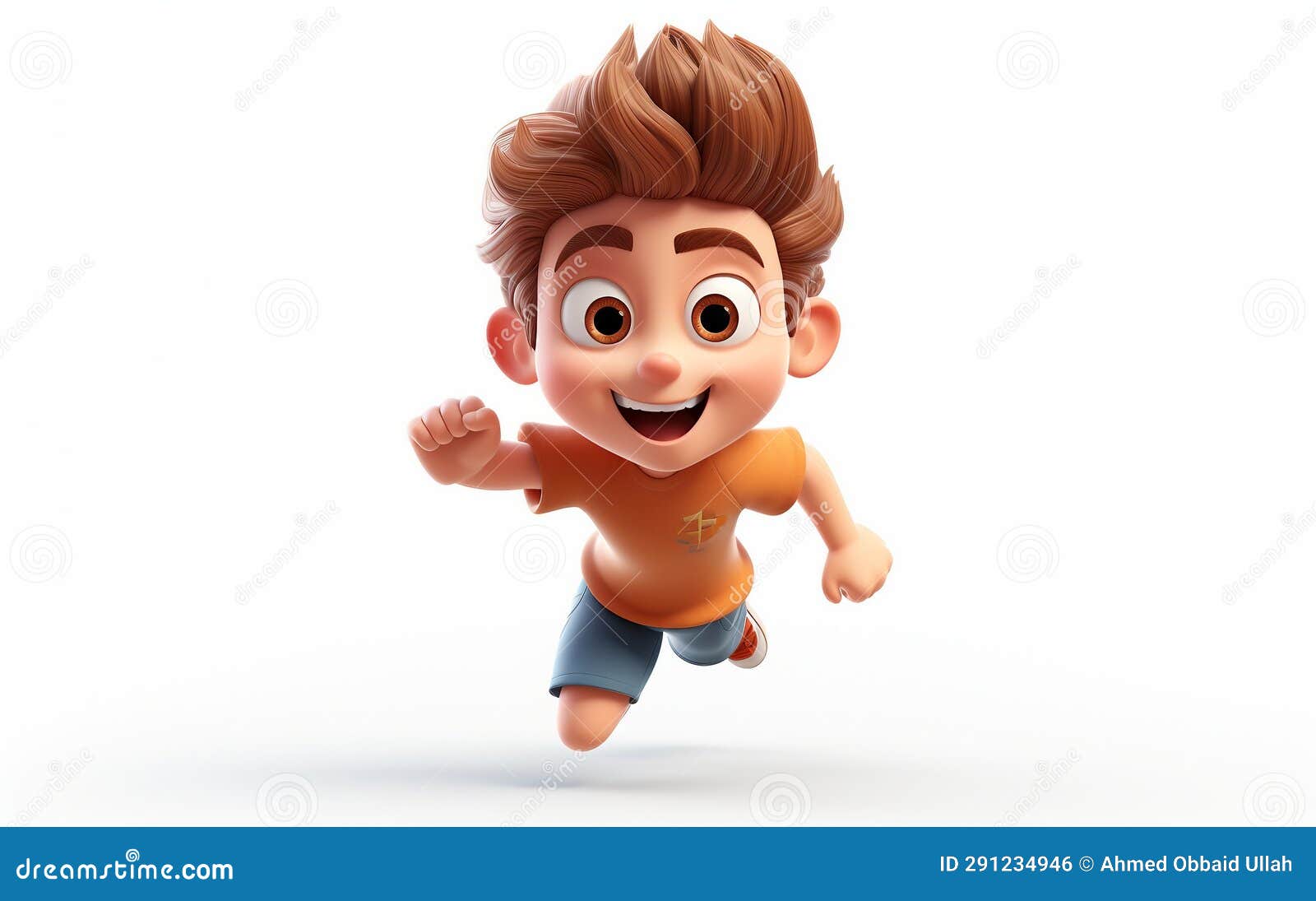 3D Animation Style Icon of a Fast-Running Kid. Generative by Ai Stock ...
