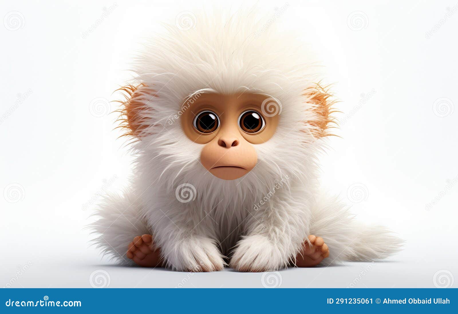 3D Animation Style Icon of a Fluffy Monkey. Generative by Ai Stock ...