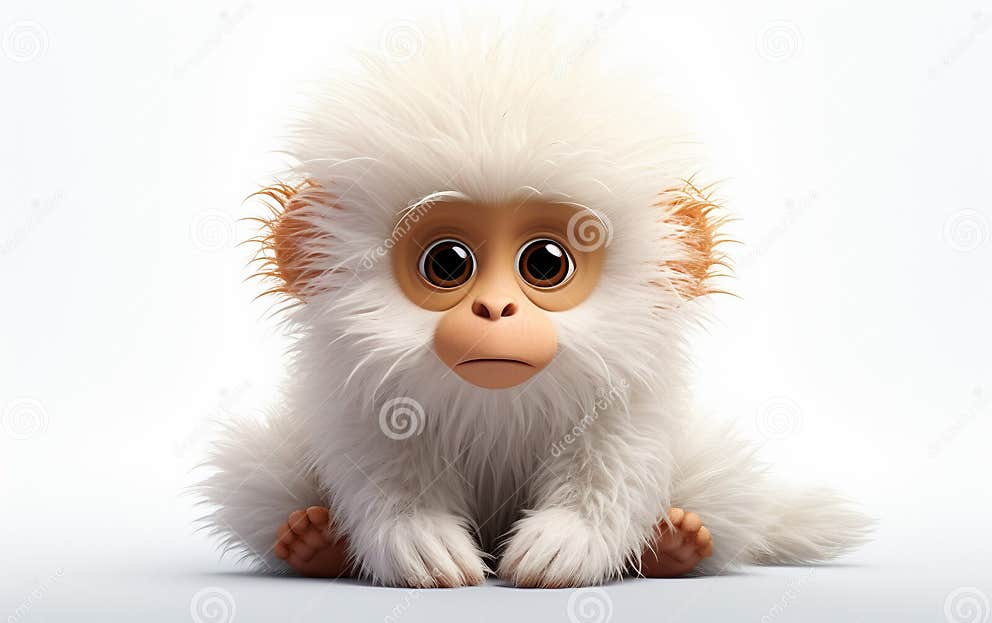 3D Animation Style Icon of a Fluffy Monkey. Generative by Ai Stock ...