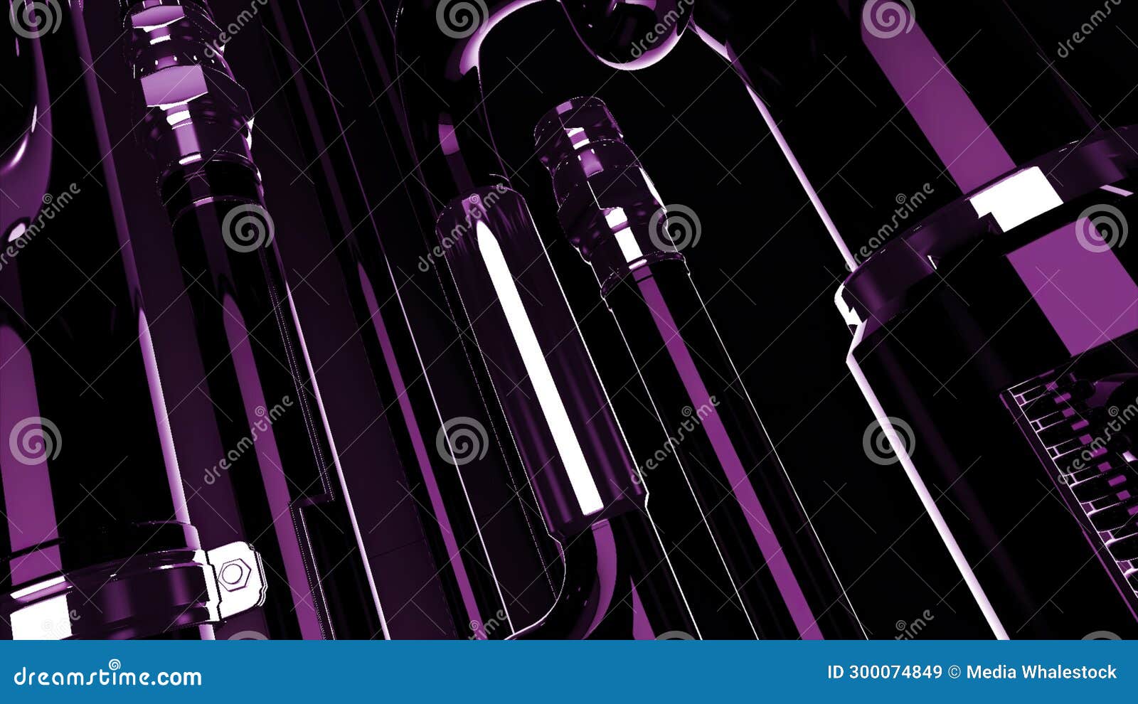 3D Animation of Technical Pipes. Motion. Pipes and Parts in Sewer ...