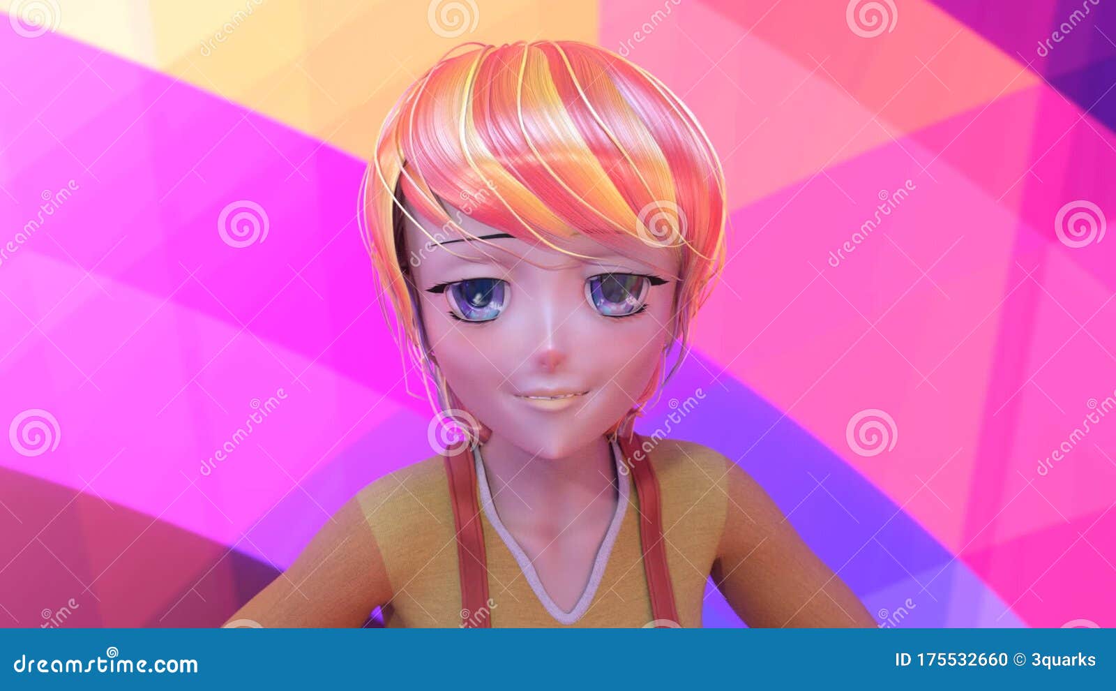 3D Animation of a Toon Face Stock Footage - Video of asian, girl: 175532660