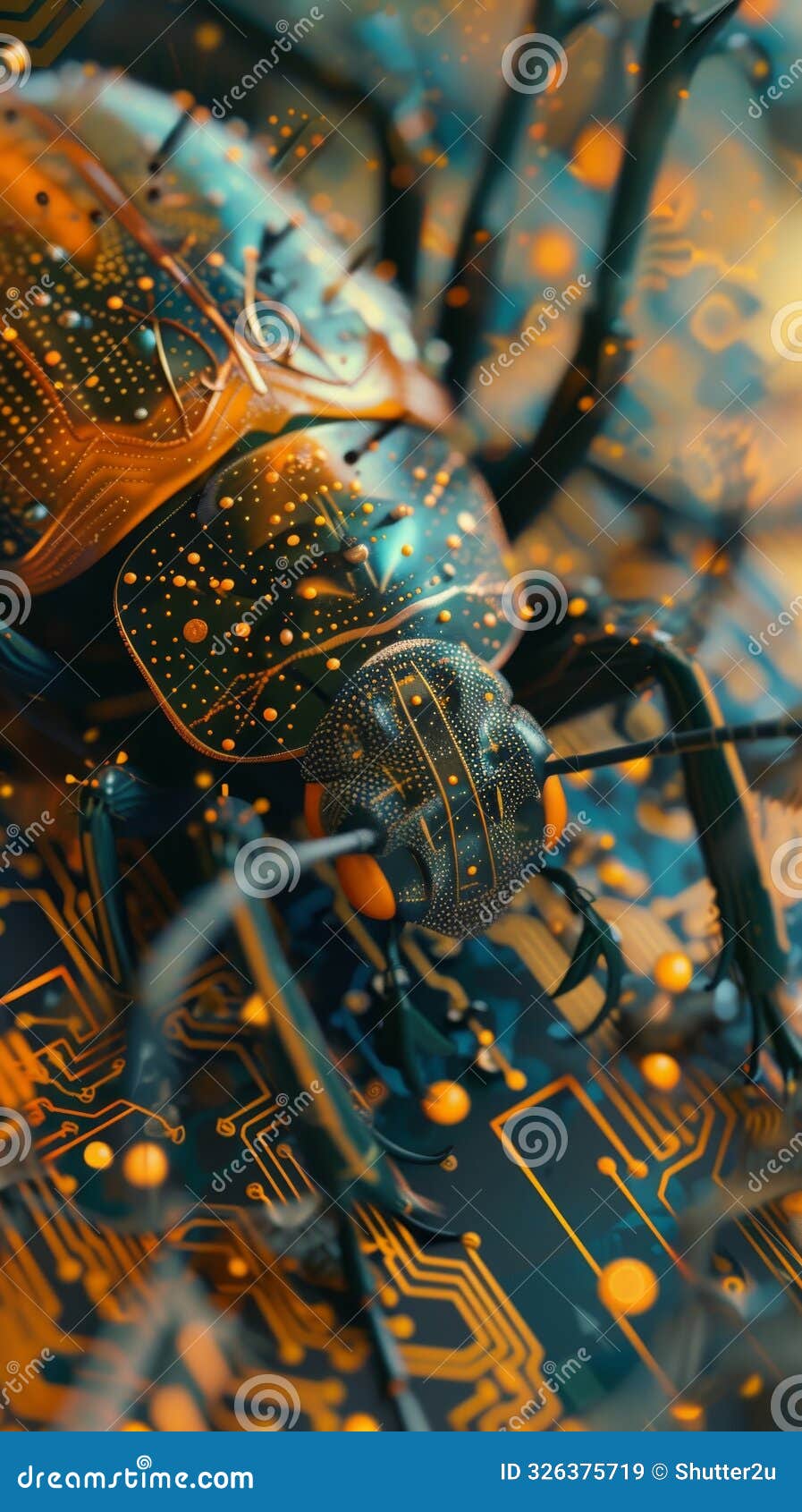 A 3D Animation Of A Visionary Bug Morphed With A Digital Computer ...
