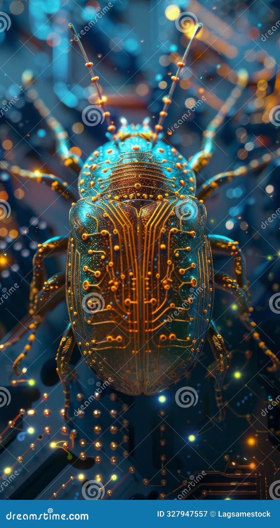 A 3D Animation Of A Visionary Bug Morphed With A Digital Computer ...