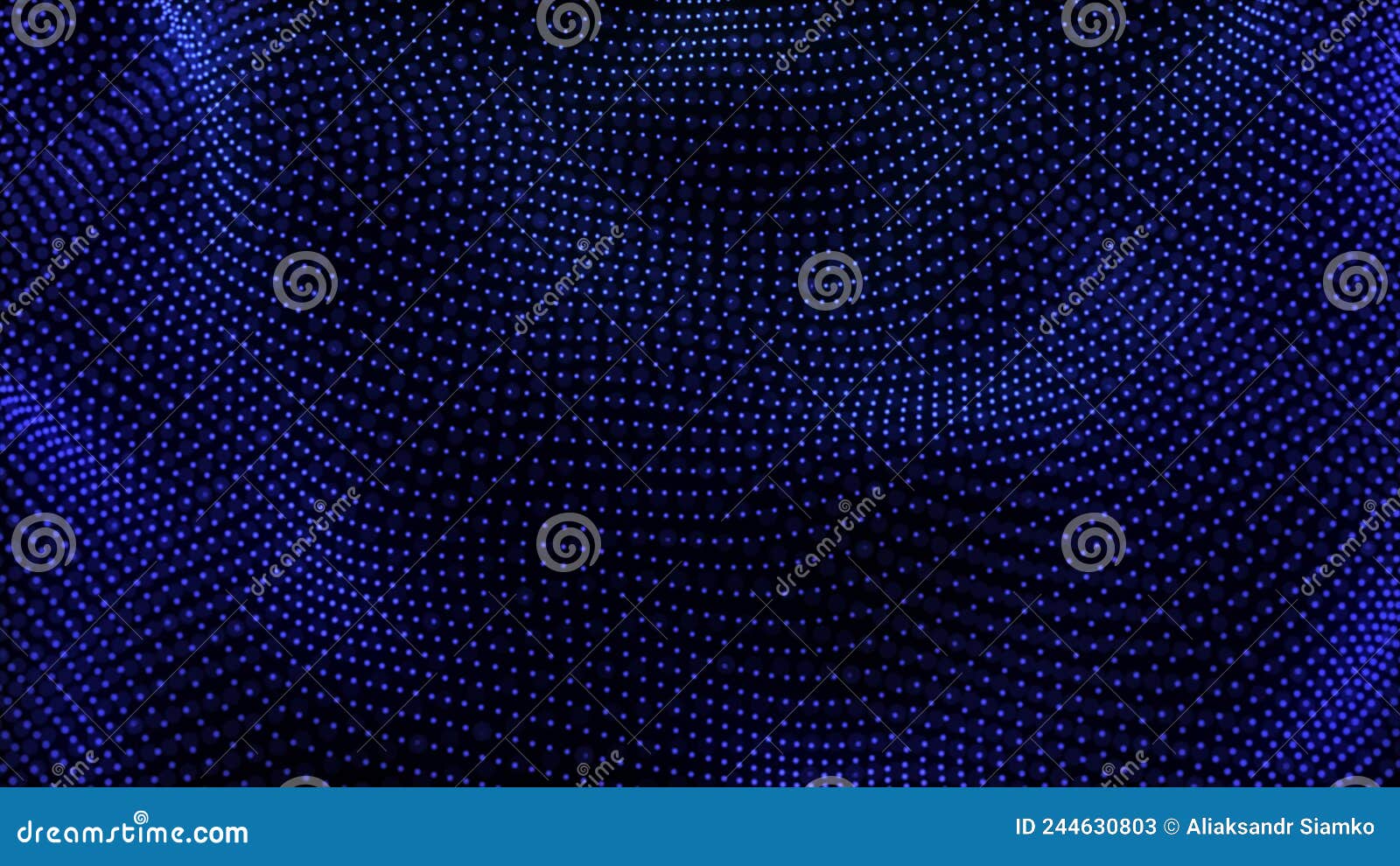 3d Animation of Wave Blue Particles. 3d Render Illustration Stock ...