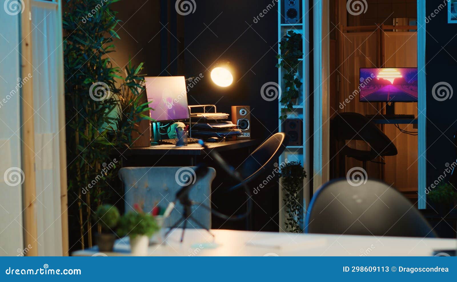 3D Animations on Home Computer Screens Stock Image - Image of home ...