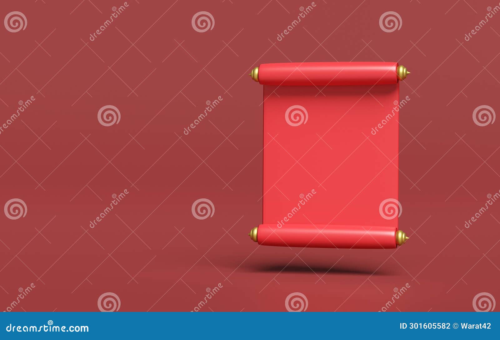 3d Announcement Roll. Chinese New Year Scroll Stock Illustration ...