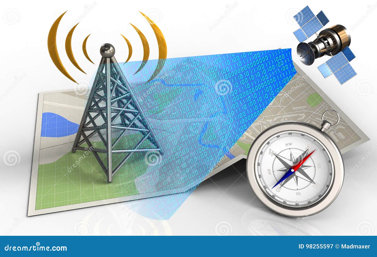 3d antenna stock illustration. Illustration of signal - 98255597
