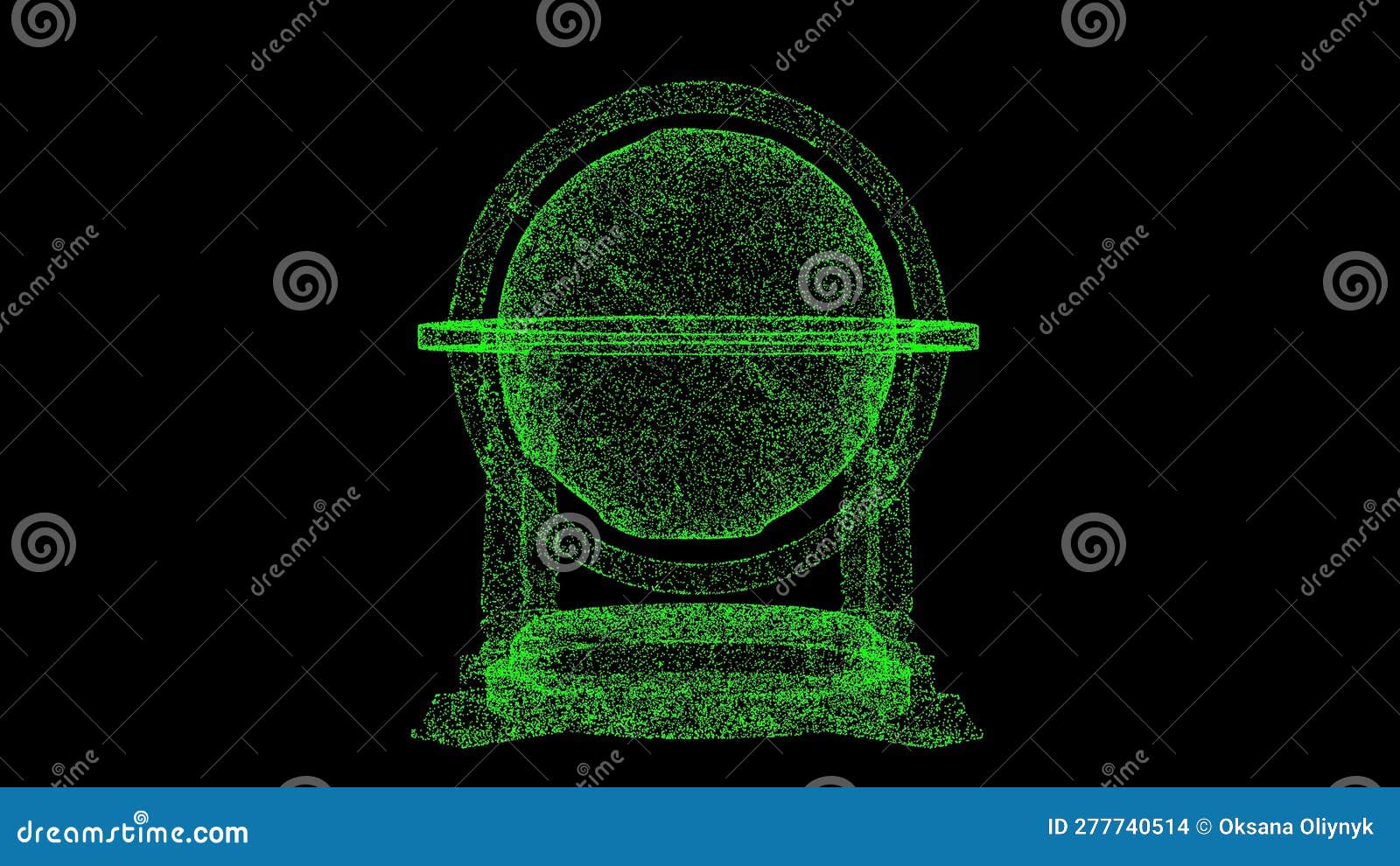 3D Antique School Globe on Black Background. Object Made of Shimmering ...