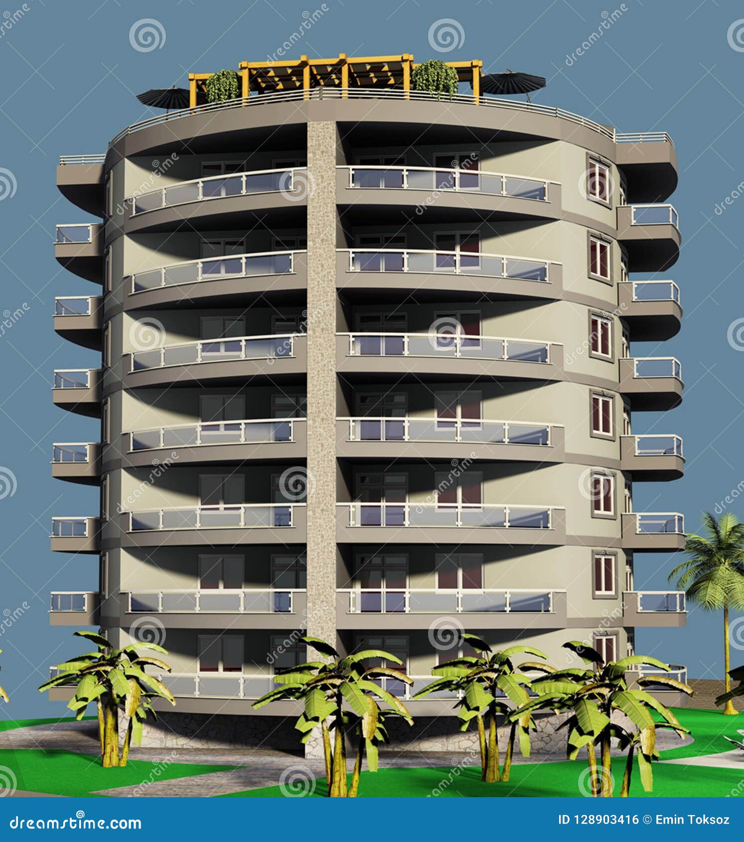 3D apartment block design stock illustration. Illustration of ...