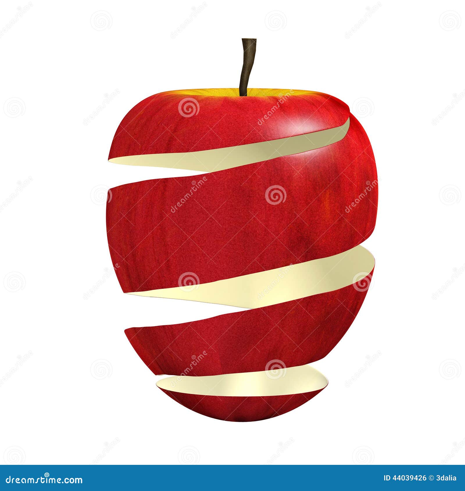 3d Apple peel stock illustration. Illustration of sliced - 44039426