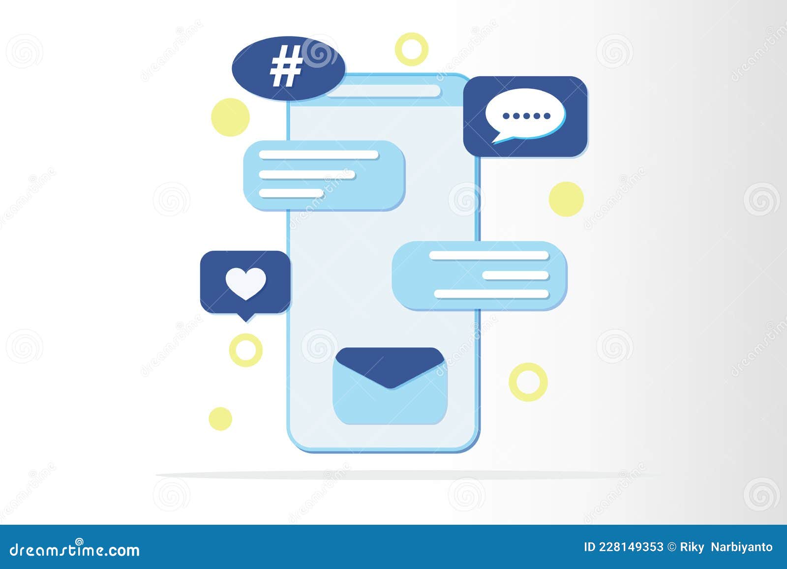 3d Application Information Concept Social Media Background Messaging ...