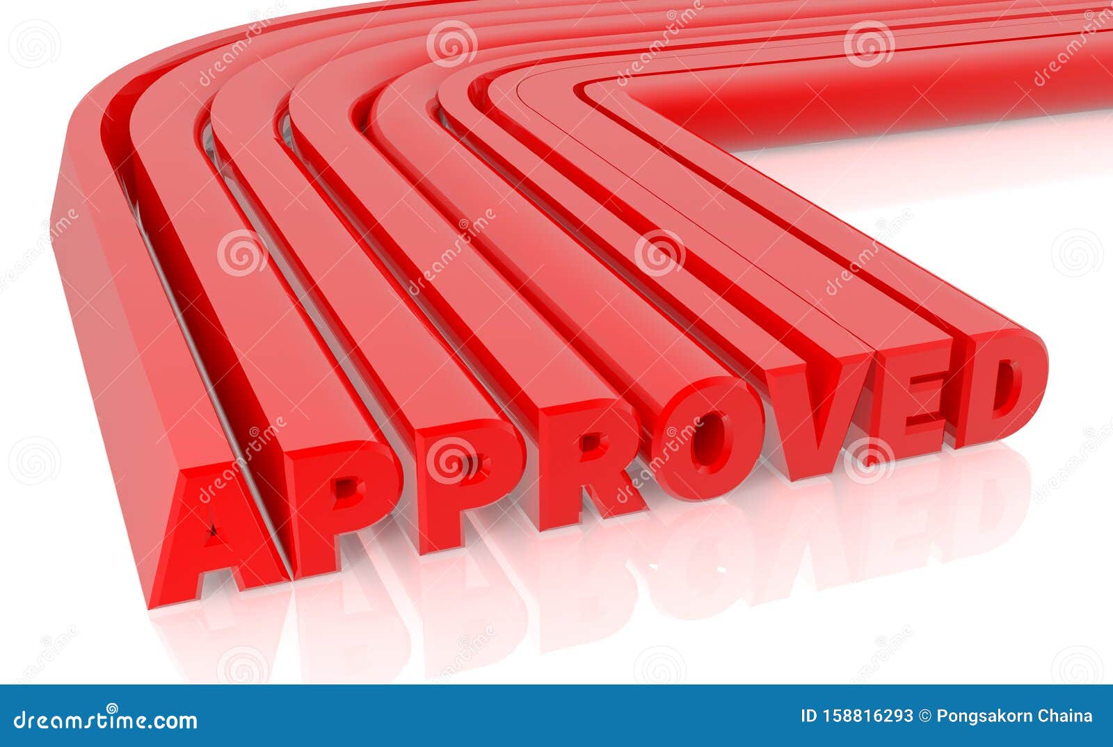 3D APPROVED Word 3d Rendering Stock Illustration - Illustration of ...