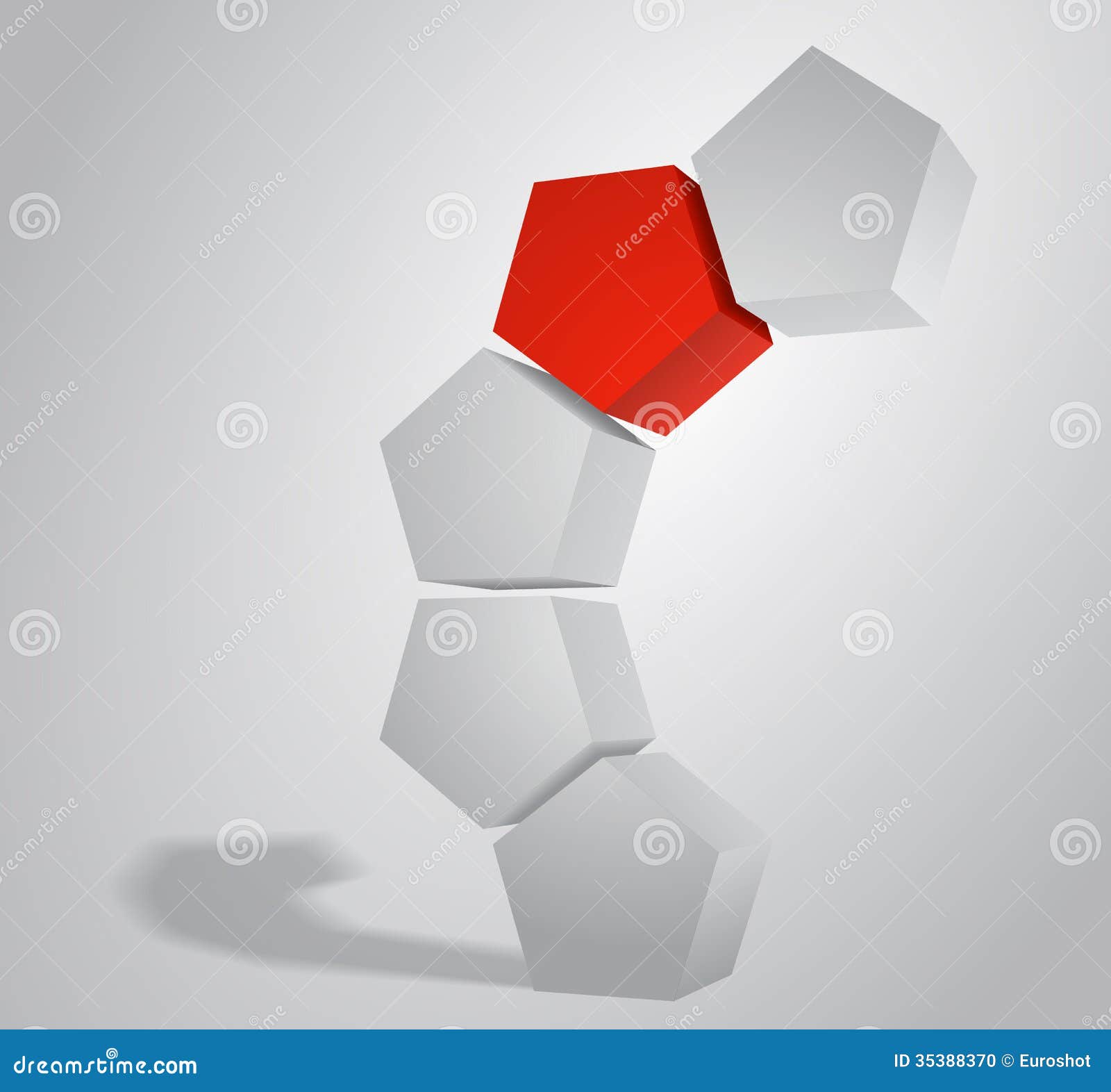 3D Arc of Pentagonal Prism Pentaprism, Vector Illustration. Stock ...