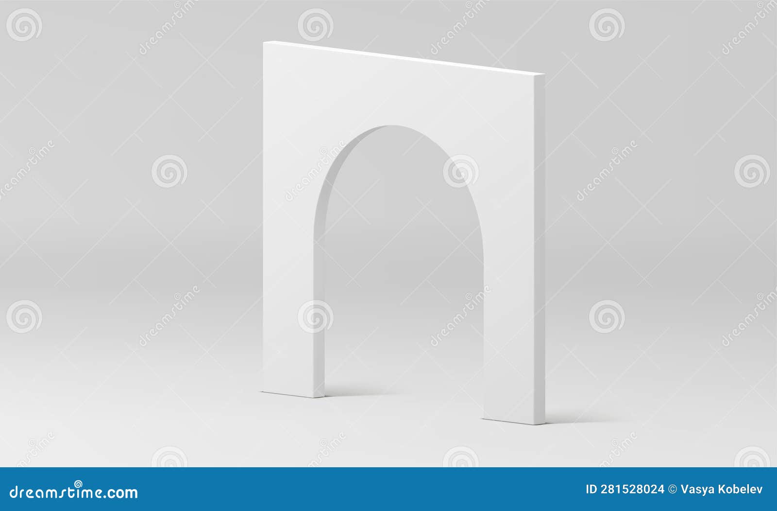 3d Arch White Stand Geometric Curved Angular Foundation Isometric ...