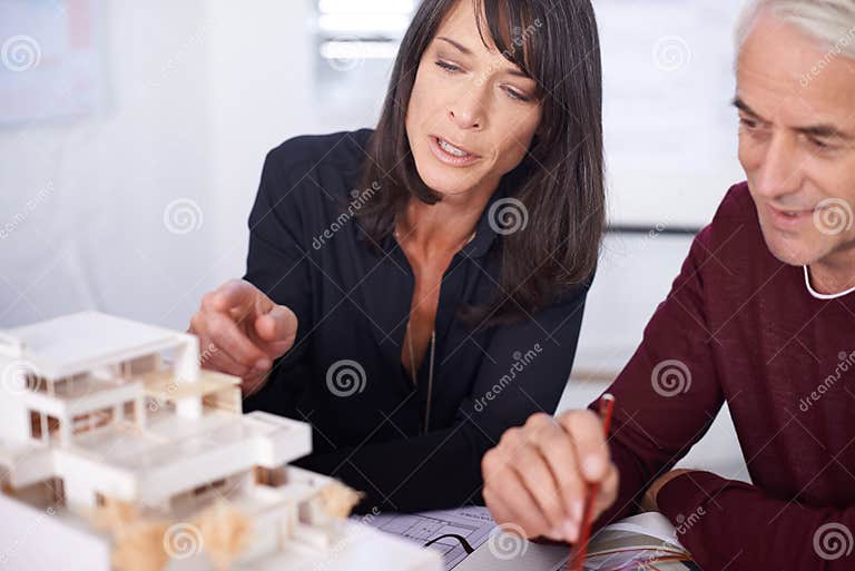 3d, Architect and Teamwork with Model for Building, House and Planning ...