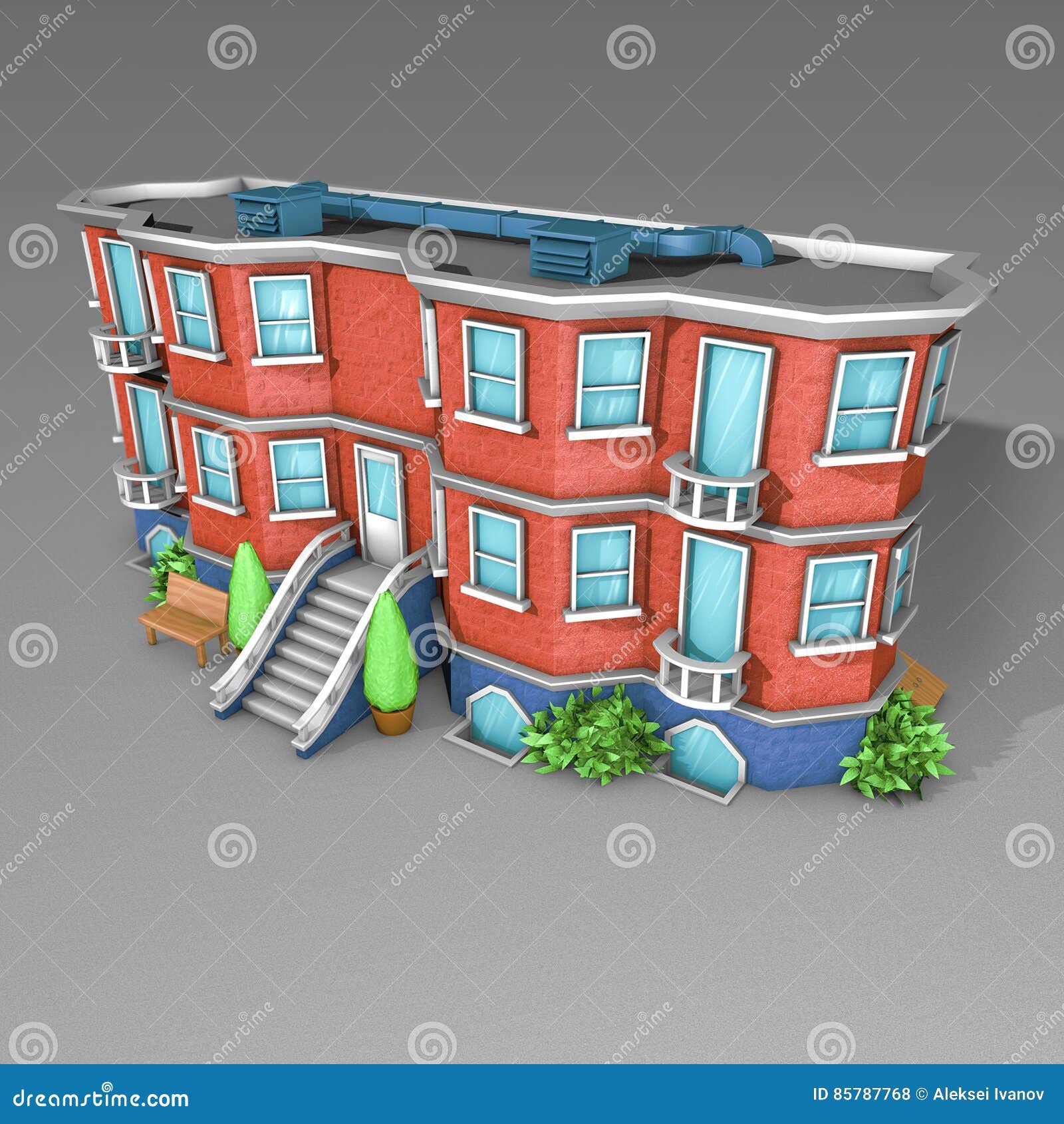 3D Architecture Model House Stock Illustration - Illustration of ...