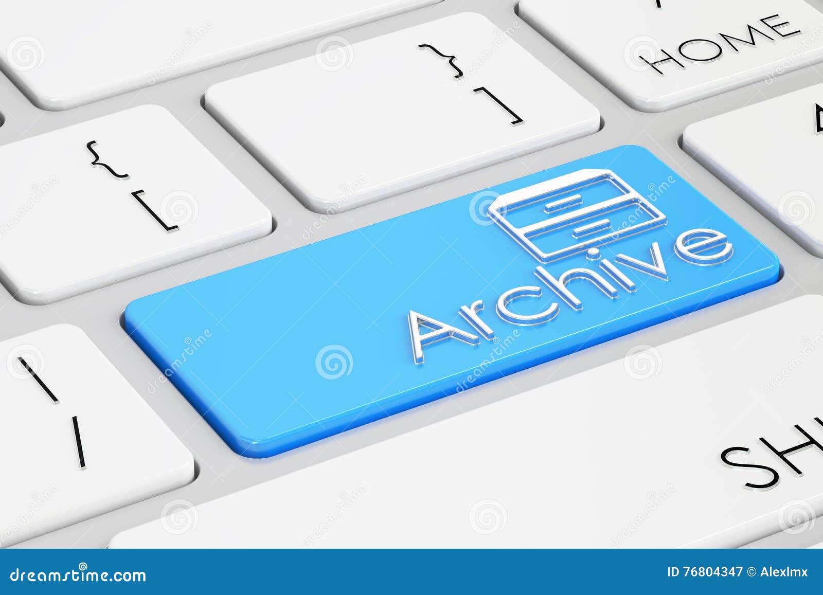 3D Archive Blue Keyboard Button Stock Illustration - Illustration of ...