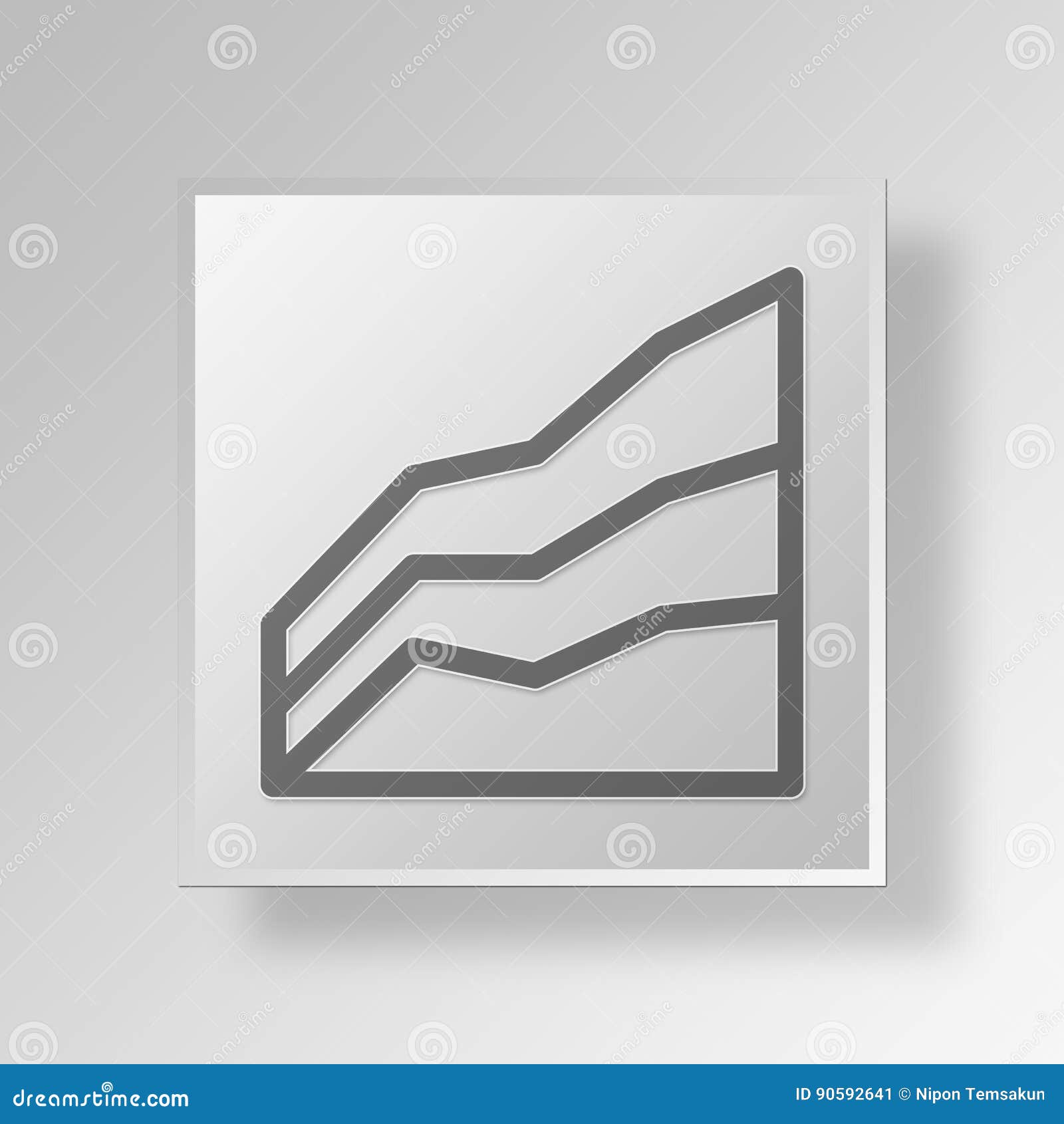 3D Area Icon Business Concept Stock Illustration - Illustration of gray ...