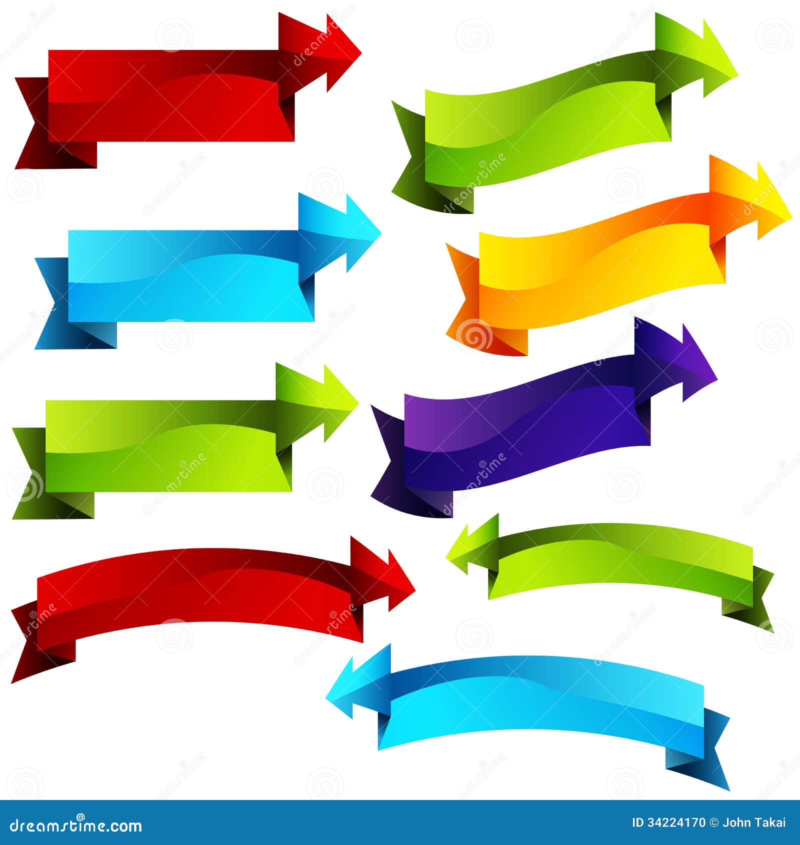 3D Arrow Banner Callouts stock vector. Illustration of arrows - 34224170
