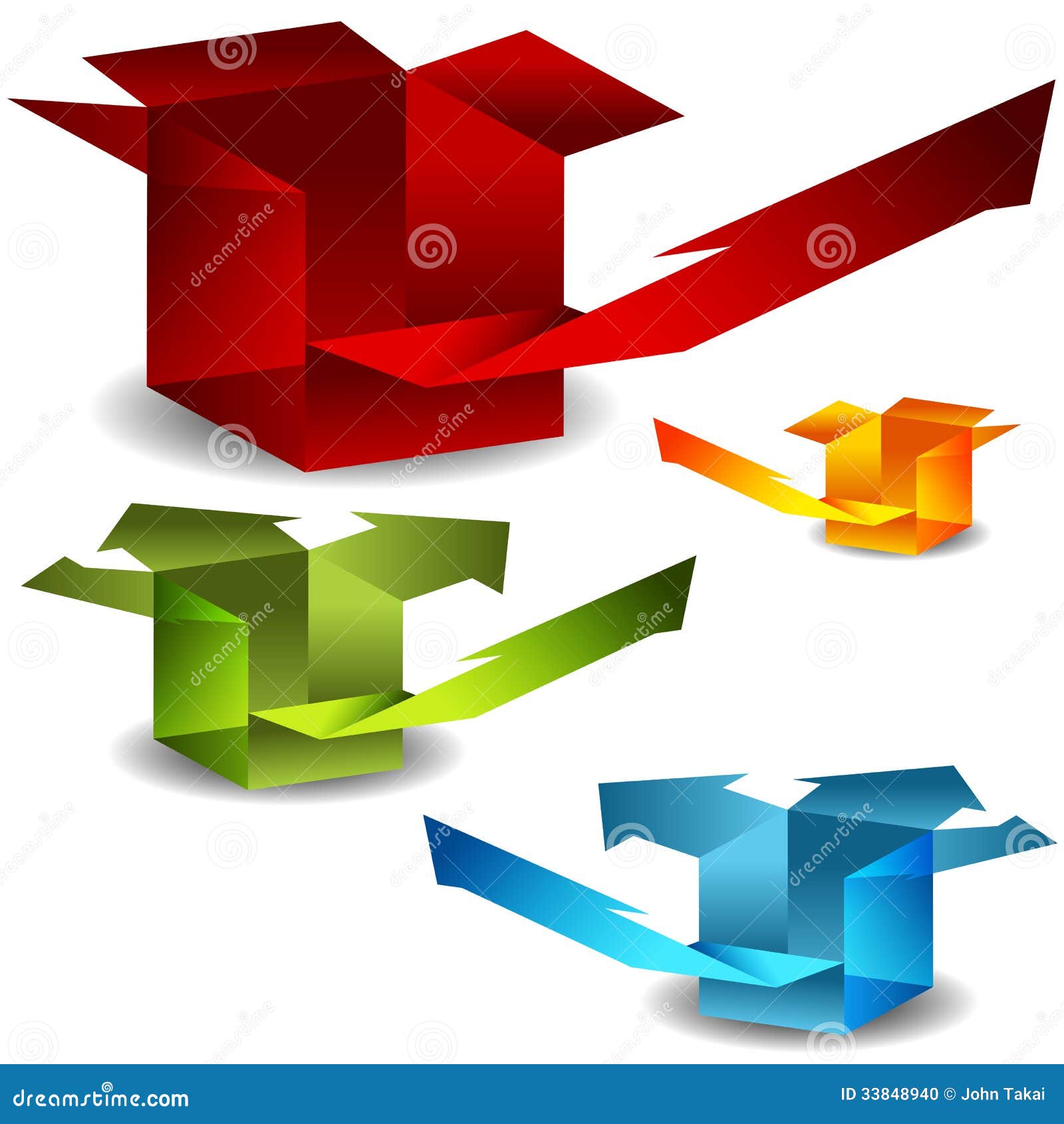 3d Arrow Boxes Vector Illustration | CartoonDealer.com #33848940