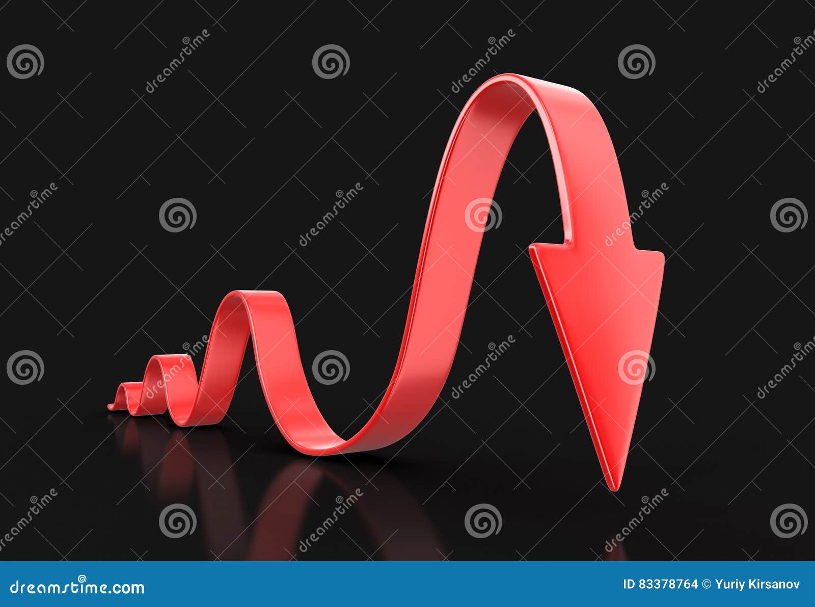 3d arrow downwards stock illustration. Illustration of arrow - 83378764